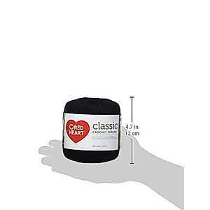 Red Heart Crochet Threads, 300 Yards, Black