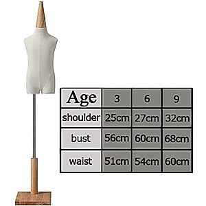 Tailors Dummy 2-9 Years Kids Mannequin Body |Tailors Dummy with Adjustable Wooden Base for Clothing Dress Display Dressmakers Dummy