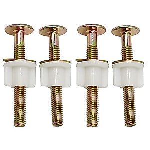4 Pieces Universal Toilet Seat Bolts Screws Set Heavy Duty Toilet Seat Hinge Bolts with Plastic Nuts and Metal Washers Replacement Parts for Top Mount Toilet Seat Hinges