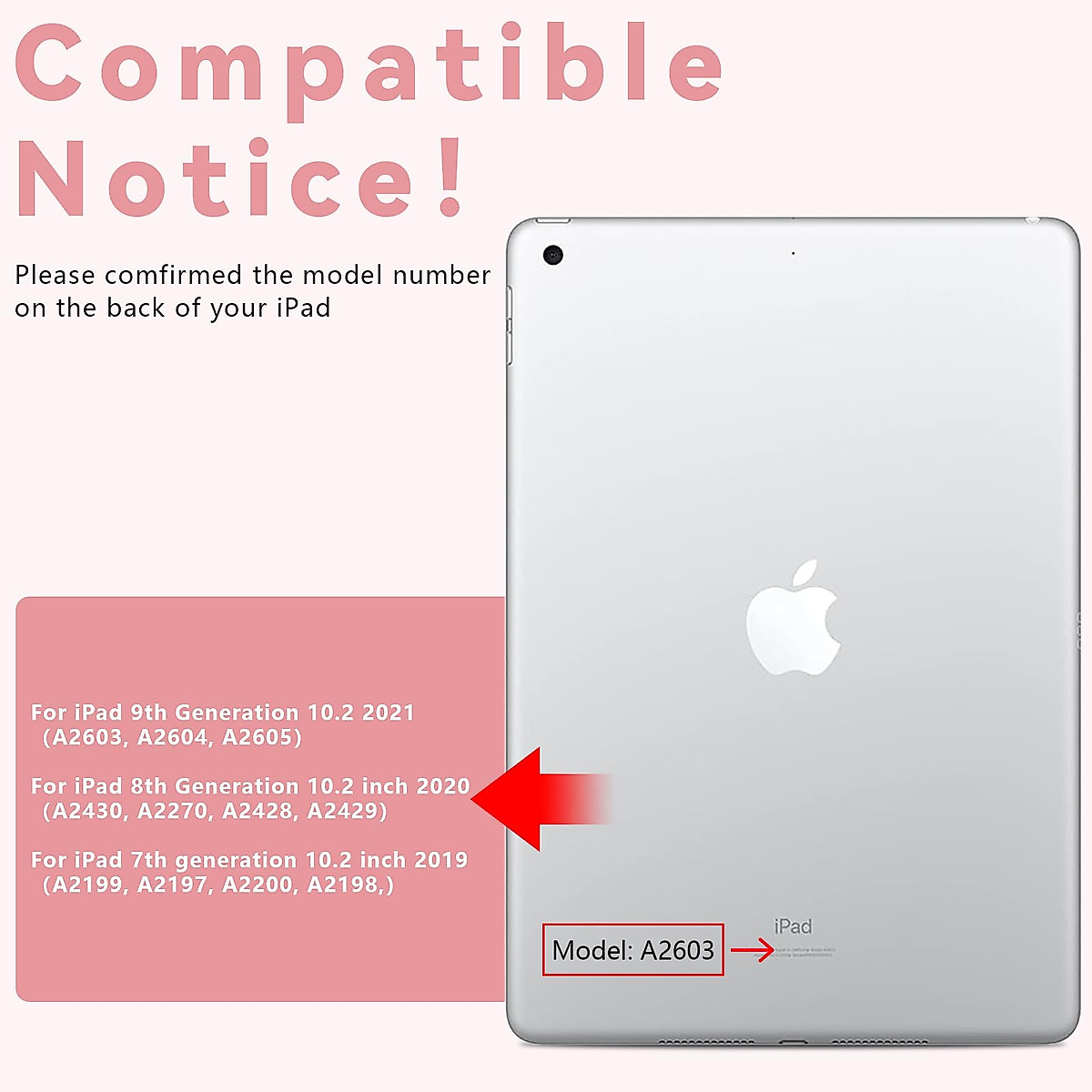 Keyboard Case for iPad 10.2 - iPad Keyboard 9th Generation & 8th & 7th Gen - Touch Keyboard - 360° Rotatable Protective Cover with Apple Pencil Holder - Backlight Wireless Keyboard - iPad 9 Keyboard