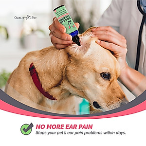 QualityPet Dog Ear Cleaner Solution - Organic & Natural Ear Cleaning Drops with Aloe, Vitamin E, Coconut Oil & Witch Hazel for Dogs - Dog Ear Wash, Rinse & Cleanser to Relieve Itchy Ears
