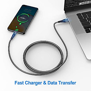 Micro USB Cable 10ft Android Phone Charger 2-Pack Extra Long Nylon Braided Fast Durable Charging Cord for Samsung Galaxy S7 S6 Edge J7 S5,Note 5 4,LG,HTC,Sony,Xbox One, PS4,Kindle,MP3,Tablet(Gray)