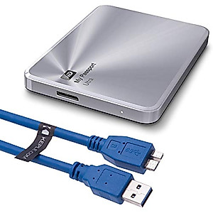 USB Micro-B Cable for WD Western Digital My Passport, Ultra Exclusive Edition, Air Portable, Exclusive, My Book/Samsung M3 Slimline, D3 Station, Hitachi HGST Touro S SSD HDD Hard Drive (1.5ft)