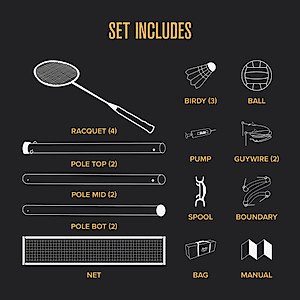 Baden Champions Volleyball Badminton Combo Set