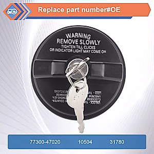 ZONFANT Locking Gas Cap W/2 Keys, Lock Fuel Cap Compatible With Chevy Honda Nissan Acura Mazda Cadillac GMC Vehicle 4Runner FJ Cruiser Silverado Camaro And More, Replace#10504 77300-47020