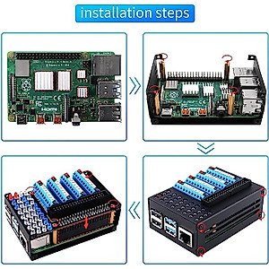 GeeekPi GPIO Screw Terminal Block Breakout Board HAT with Case for Raspberry Pi, GPIO Expansion Board Breakout Module with GPIO Status LED for Raspberry Pi 4B Only