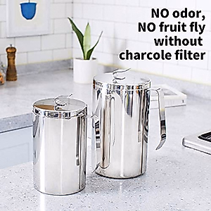 JOE&LEAH Kitchen Stainless Steel Compost Bin (0.52 Gallon) - Premium 304 Rust-Resistant Composter countertop bin with Metal lid Bucket Pail Indoor Outdoor Table Food Waste Scrap Mini Small Large Bag