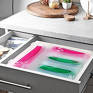 Acrylic Ziplock Bag Storage Organizer, Food Storage Bag Holders for Gallon, Sandwich, Snack, Quart Size Bags, Compatible With Ziploc, Solimo, Hefty, Glad Bags Variety Size