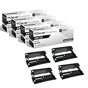 CS Compatible Drum Unit Replacement for Brother DR730 DR730 Black DCP-L2550DW HL-L2350DW HL-L2370DW HL-L2370DW XL HL-L2390DW HL-L2395DW MFC-L2690DW Drum Unit 4 Pack