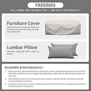 Rattaner Outdoor Furniture Outdoor Couch Grey Wicker Patio Furniture 3-seat Sofa Deep Seat Hight Backrest with Waterproof Cover and Anti-Slip Cushions, Grey