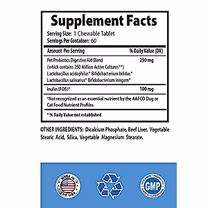 I LOVE MY PETS LLC pet Digestive aid - Digestive AID for Dogs - PET PROBIOTIC Beef Liver for Dogs - 120 Treats (2 Bottles)