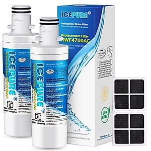 ICEPURE ADQ747935 Replacement for LG LT1000P Kenmore Elite 9980 MDJ64844601 LT1000, LT1000PC, ADQ74793501 LMXS28626S, LMXS30796S LMXC23796S Refrigerator Water Filter and LT120F Air Filter, 2 Combo
