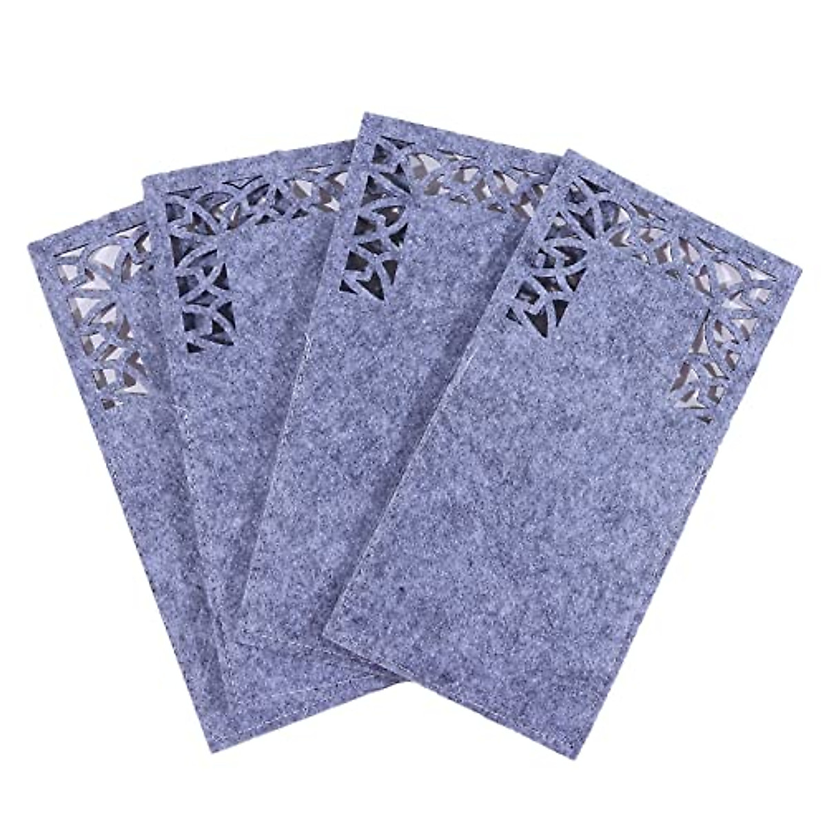 QXPDD Fabric Utensil Holders Silverware Cutlery Pouch Forks Bag Spoon Cover Decorative Table Supplies for Vintage Wedding Parties,Grey