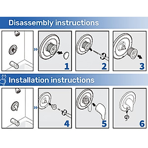 Replacement for 100657 Moen Tub/Shower Lever Handle,Compatible with Moen Posi-Temp Valve Systems,Compatible with Moentrol Valve,Single Handle Faucets for Adjust Water Volume and Temperature ﻿,Chrome