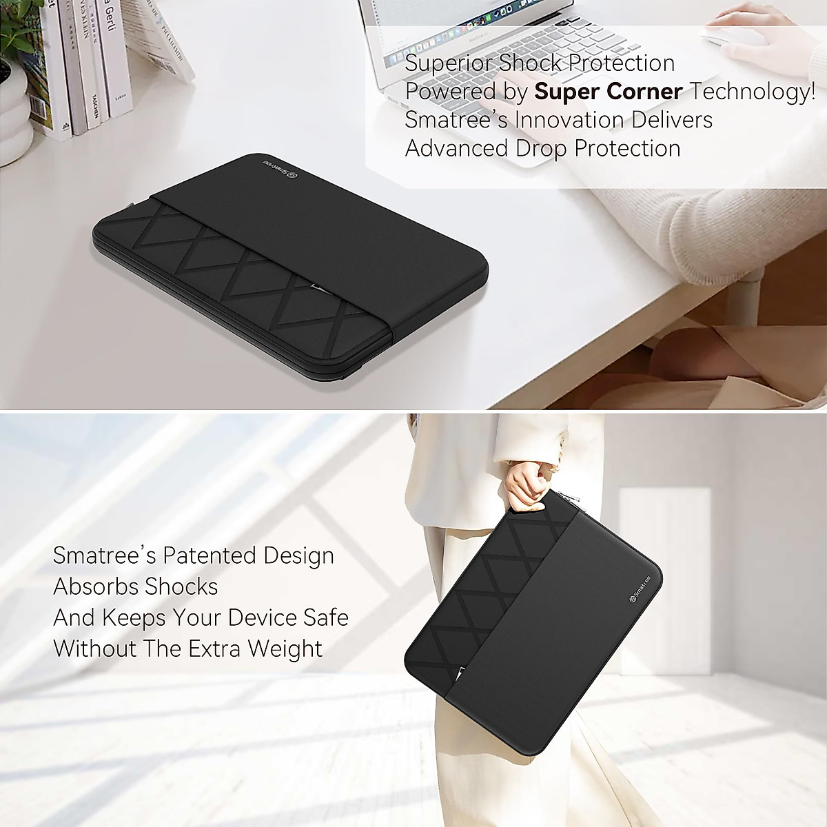 Smatree 14 inch Laptop Sleeve for HP Spectre x360 2-in-1 Laptop 14/14t, HP EliteBook 1040 G11, HP Chromebook x360 14c/14ct, for HP Pro x360 435 G10, 14 inch HP Laptop Bag with Accessory Pocket (E413)