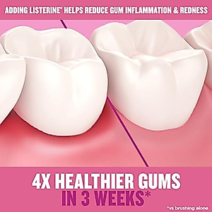 Listerine Gum Therapy Antiplaque & Anti-Gingivitis Mouthwash, Oral Rinse to Help Reverse Signs of Early Gingivitis like Bleeding Gums, ADA Accepted, Glacier Mint, 1 L