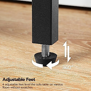 HOOBRO 29.5" Narrow Console Table, 3-Tier Entryway Table, Thin Sofa Table with Shelves, Side Table, Display Table, for Hallway, Entrance, Living Room, Bedroom, Rustic Brown and Black BF73XG01