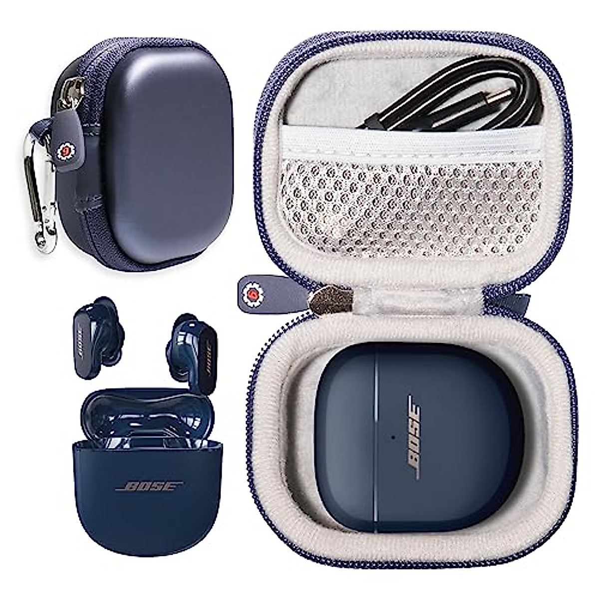 getgear case for New Bose QuietComfort Earbuds II, Wireless Bluetooth Earbuds (Midnight Blue)