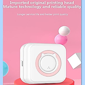 KEVGNRO InstaProud - Portable Sticker Printer, Mini Pocket Thermal Printer, Mini Printer Sticker Maker with 10 Rolls Paper for Photos, Memos, Study Notes (Pink)