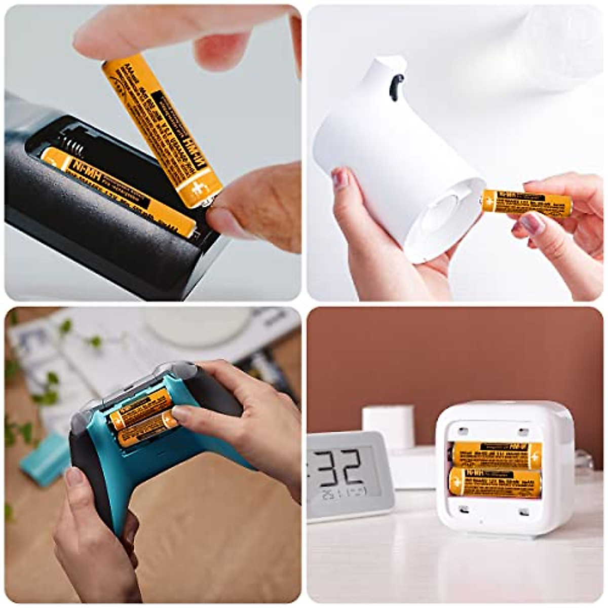 pingju NI-MH AAA Rechargeable Battery 1.2V 630mah 4-Pack AAA Batteries for Panasonic Cordless Phones, Remote Controls, Electronics