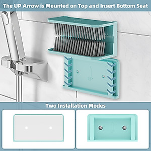 Hair Catcher, Hair Trap for Shower Drain, Reusable Shower Wall Hair Collector, Snare, and Drain Protector, Silicone Hair Grabber for Bathroom Bathtub (Blue)