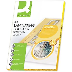 Q-Connect A4 80 Micron Laminating Pouch (Pack of 100)