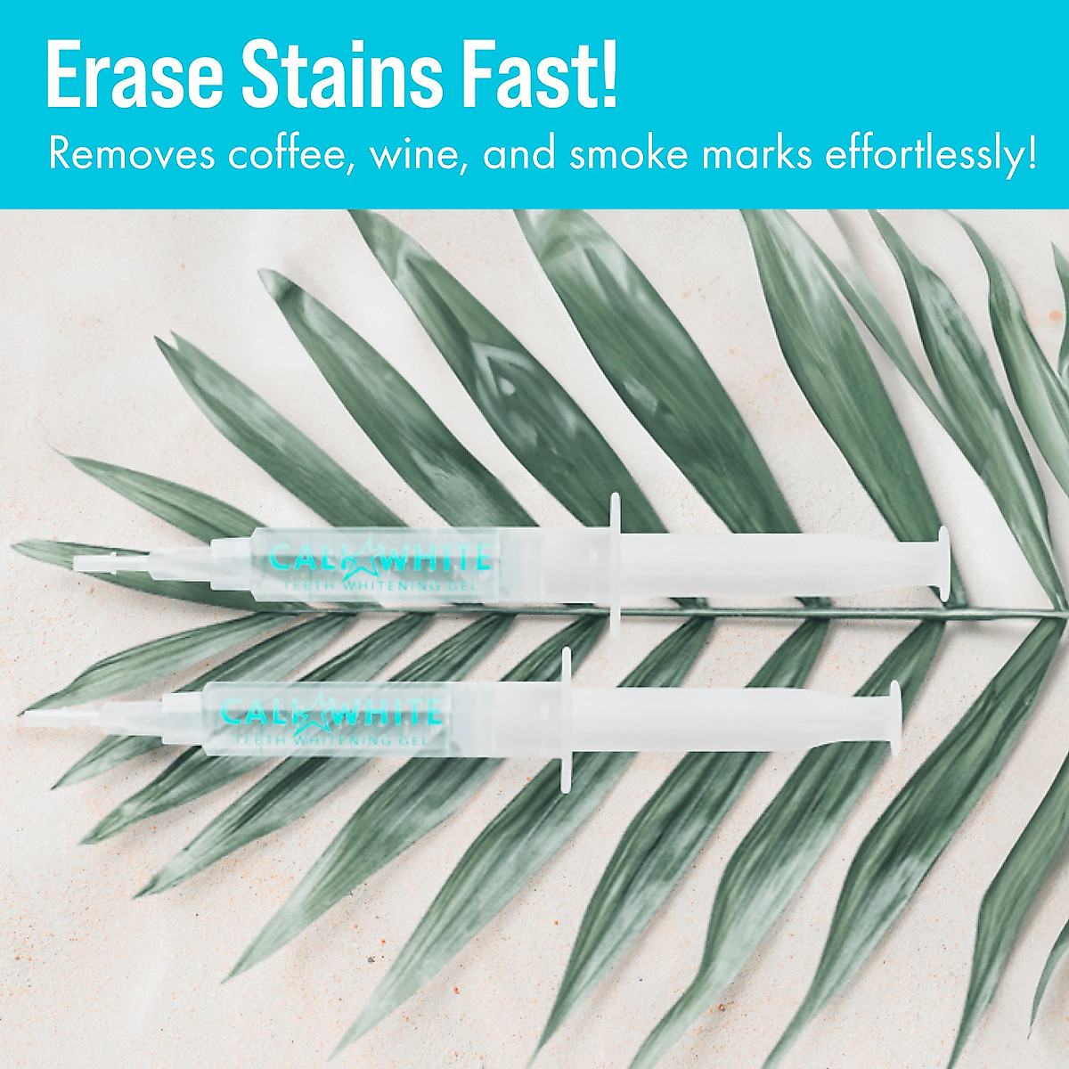 Cali White Teeth Whitening Gel Refills - 35% Carbamide Peroxide Formula - Vegan Organic Tooth Bleach - 3-Piece 5 ml Syringes for Teeth Whitening Kits - Use with UV or LED Light and Trays