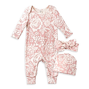 Tesa Babe Baby Girl Clothes Soft Cotton One-Piece Coverall Romper Jumpsuit Gift Set for Infant Girls Newborn to Toddlers Floral Print (Newborn)