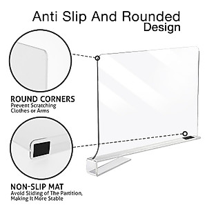 Generic Acrylic Shelf Dividers - 8Pcs Closet Shelf Divider Organizer - Adjustable Separator Clear Dividers for Shelves Wooden, Transparent