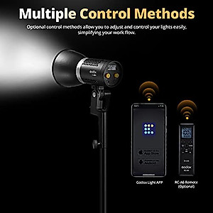 Godox ML60Bi ML60 Bi 60W Bi-Color LED Light Silent Mode Portable Brightness Adjustment Support Li-ion Outdoor LED Light with 2X NP970 Lithium Battery