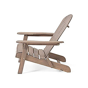 Christopher Knight Home Hanlee Folding Wood Adirondack Chairs, 2-Pcs Set, Grey Finish