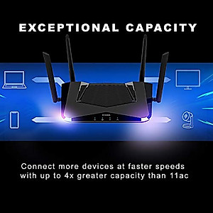 D-Link EXO WiFi 6 Router AX1500 MU-MIMO Voice Control Dual Band Gigabit Gaming Internet Network High Speed Performance WP3 (DIR-X1560-US), Black