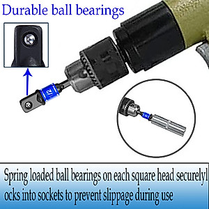 Reppkyh 11Pcs Socket Adapter Impact Hex Shank Drill Bits Power Extension Bar 8Pcs Sets 14 38 12 + 3Pcs 14 Hex Shank Screwdriver Bit Holder High Speed Nut Driver Drive