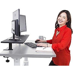 Stand Steady 48" Clamp-on Desk Shelf - Extra Large Surface Supports 3 Monitors - Sturdy 4 ft Monitor Stand Riser Easily Attaches with Clamp - No Screws Needed! (Large - 48 Inch)