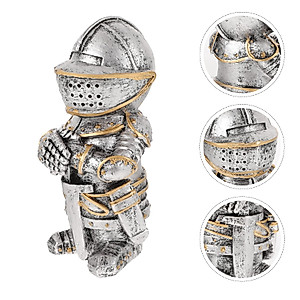 FOMIYES Knight Statue Medieval War Resin Crafts Axe Guard Dwarf Knight Desktop Mini Sculpture Decoration Mini Knight Sculpture Ornament for Home Office Bookshelf