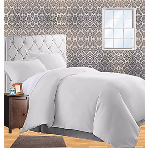 CELINE LINEN Wrinkle & Fade Resistant 3-Piece Duvet Cover Set - Protects and Covers Your Comforter/Duvet Insert, 1500 Series Luxurious 100% - Silky Soft, King/Cali King, White