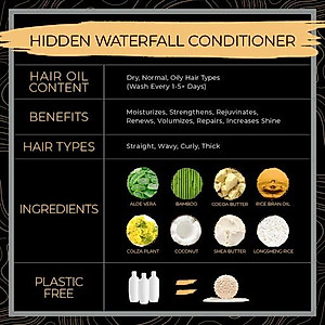 Viori Hidden Waterfall Shampoo and Conditioner Bar Set Made with Rice Water - Handcrafted Sulfate Free Shampoo and Conditioner