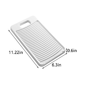 Typutomi Mini Hand Washboard, Plastic Non-slip Personal Laundry Board Hand Washing Board Underwear Sock Washing Tool Portable for Home(White)