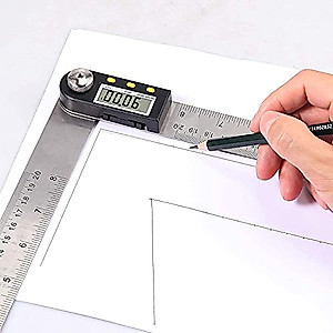 Digital Angle Ruler 0-360° Digital Inclinometer Protractor Angle Finder with LCD Spirit Level 200mm/8 inch for Vertical Horizontal Dual Spirit Level