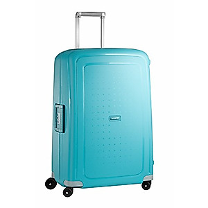 Samsonite S'Cure Hardside Luggage with Spinner Wheels, Aqua Blue, Checked-Large 28-Inch