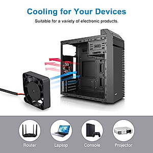 2Pack Wathai 40mm x 40 x 10mm USB Fan 5V for Receiver DVR Playstation Xbox Computer Cabinet Cooling