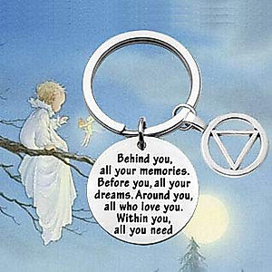FEELMEM Sobriety Gift Keychain Addiction Recovery Gift AA Alcoholics Anonymous Warrior Recovery Gift New Beginnings Gift（silver