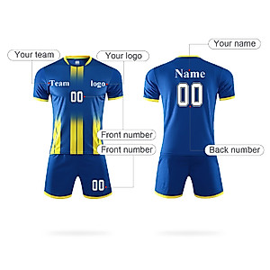 Personalized Soccer Jerseys for Men Women Kids Adults Custom Soccer Shirt and Shorts with Name Number Logo White