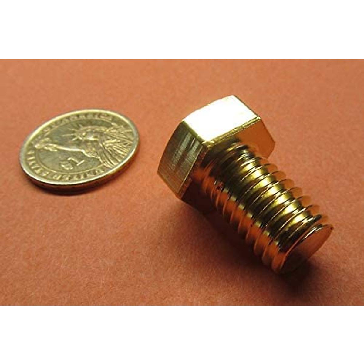 Brass Hex Head Bolts FT 3/8"-16 Thread x .750" Long 10 pcs