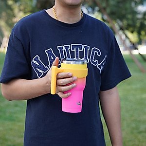 Konokyo 20oz Tumbler with Handle and 2 Straw 2 Lid, Insulated Water Bottle Stainless Steel Vacuum Cup Reusable Travel Mug,Rainbow