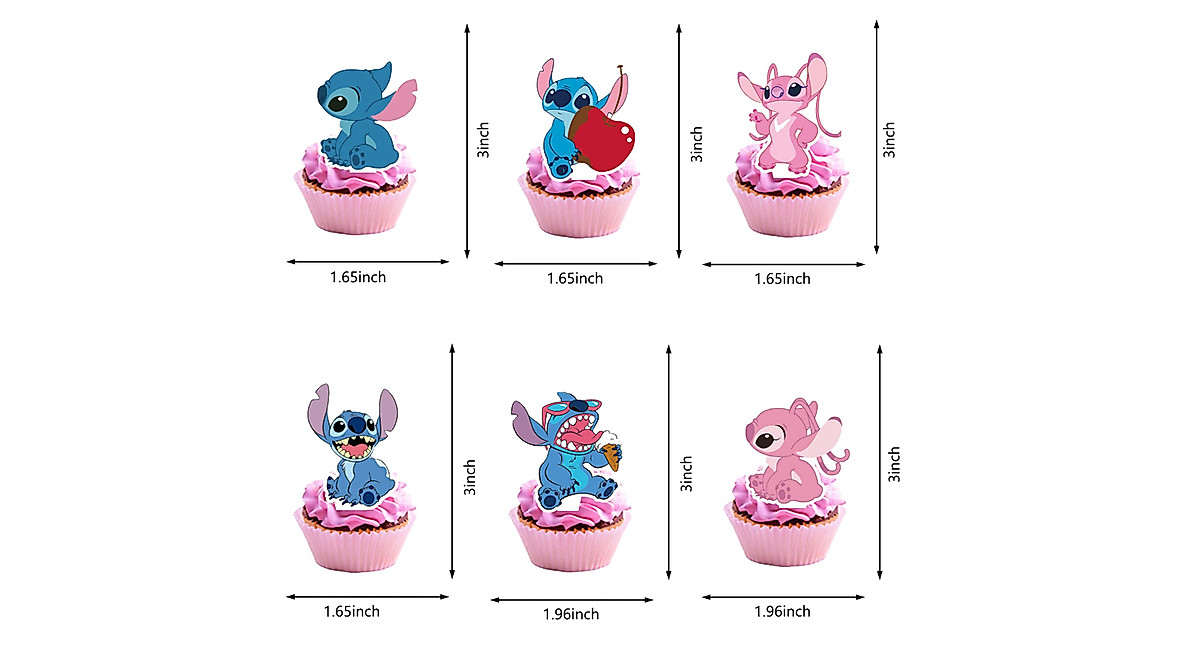 Pink Stitch Cupcake Toppers - Perfect for Birthday Parties