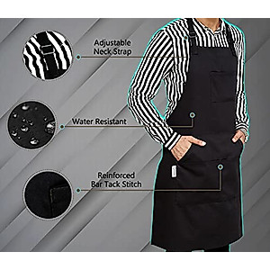 RUVANTI Professional Grade Durable Extra Large XXL Men/Women Aprons for Cooking BBQ Work Chef
