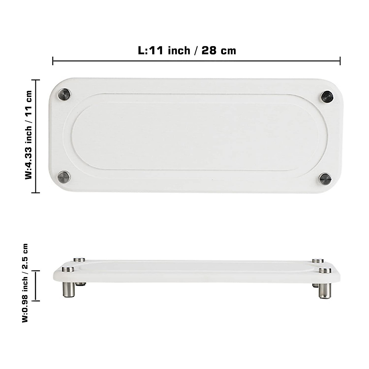 2 Pack Home Sink Caddy, Instant Dry Bathroom Sink Organizer, Fast Drying Diatomaceous Earth Stone Sink Tray Dish for Soap Sponge Holder Toothbrush Cup, Stainless Steel Feet with Rubber Bottom, White