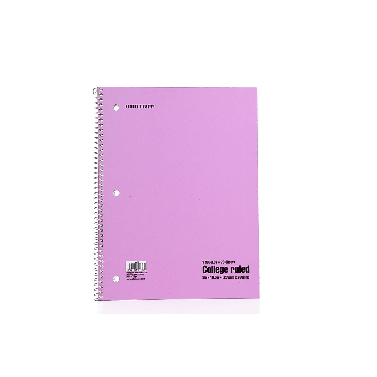 Mintra Office Spiral Notebooks - Pastel, College Ruled, 6 Pack, For School, Office, Business, Professional,70 Sheets