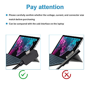 Surface 3 Charger 13W 5.2V 2.5A AC Power Adapter Charger Cord Replacement for Microsoft Surface 3, Model 1623 1624 1645 Tablet with USB Charging Port 4.9Ft Cable-1.5m(Not Compatible Surface Pro 3)